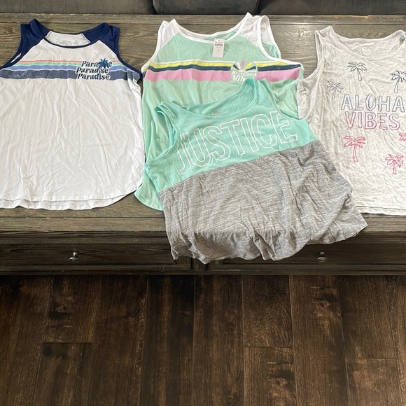 Shirts & Tops | Lot Of 6 Girls Plus Size Justice Tanks | Poshmark